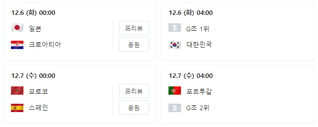 한국 브라질 중계 경기일정 시간 역대전적 선수 명단 12월 6일 대한민국 16강 예상스코어 미니 스토리라인
