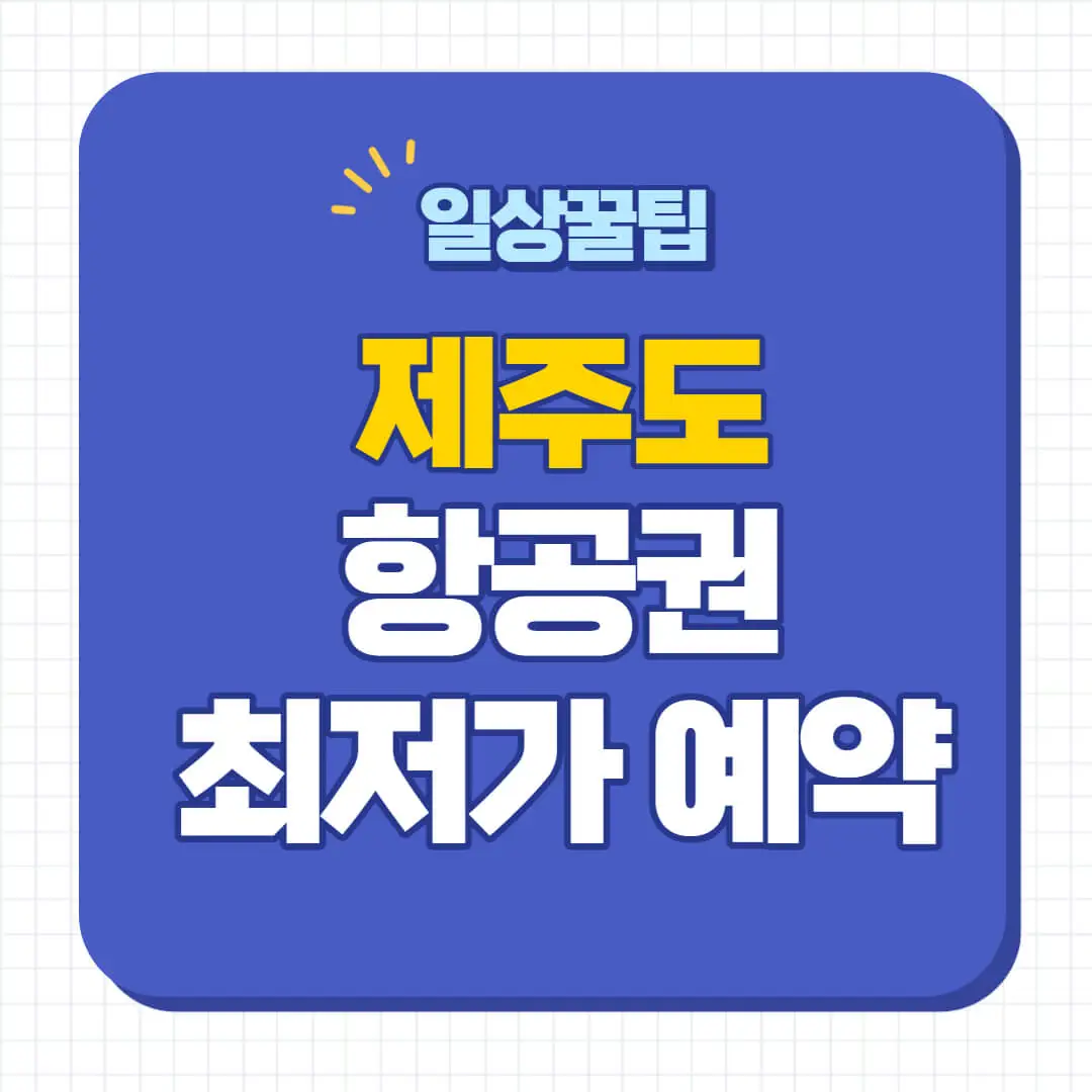 제주도 비행기 특가 항공권 예약 저렴하게 하는 4가지 방법