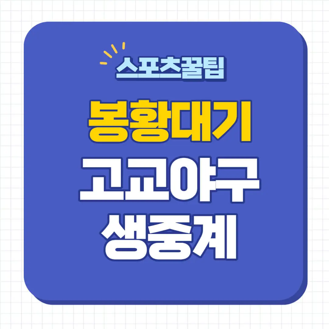 봉황대기 전국 고교야구대회 중계 온라인 시청 16강 8강 4강 결승전 인터넷 생중계 경기시간 일정 대진표 결과 순위