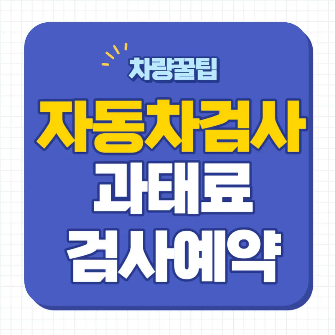 자동차 검사비용 조회 과태료 정기 종합 유효기간 차량검사 예약 방법 Ver2024