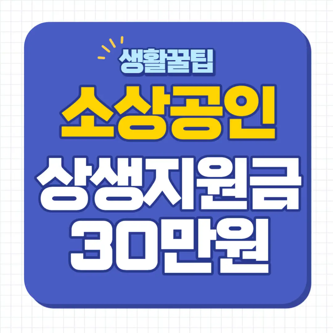 소상공인 자영업자 상생지원금 신청방법 홈페이지 Kr 30만원 국민은행 금융지원 대상 지급일